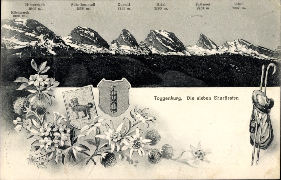 Ansichtskarte Postkarte Toggenburg Kanton St Gallen Die Sieben