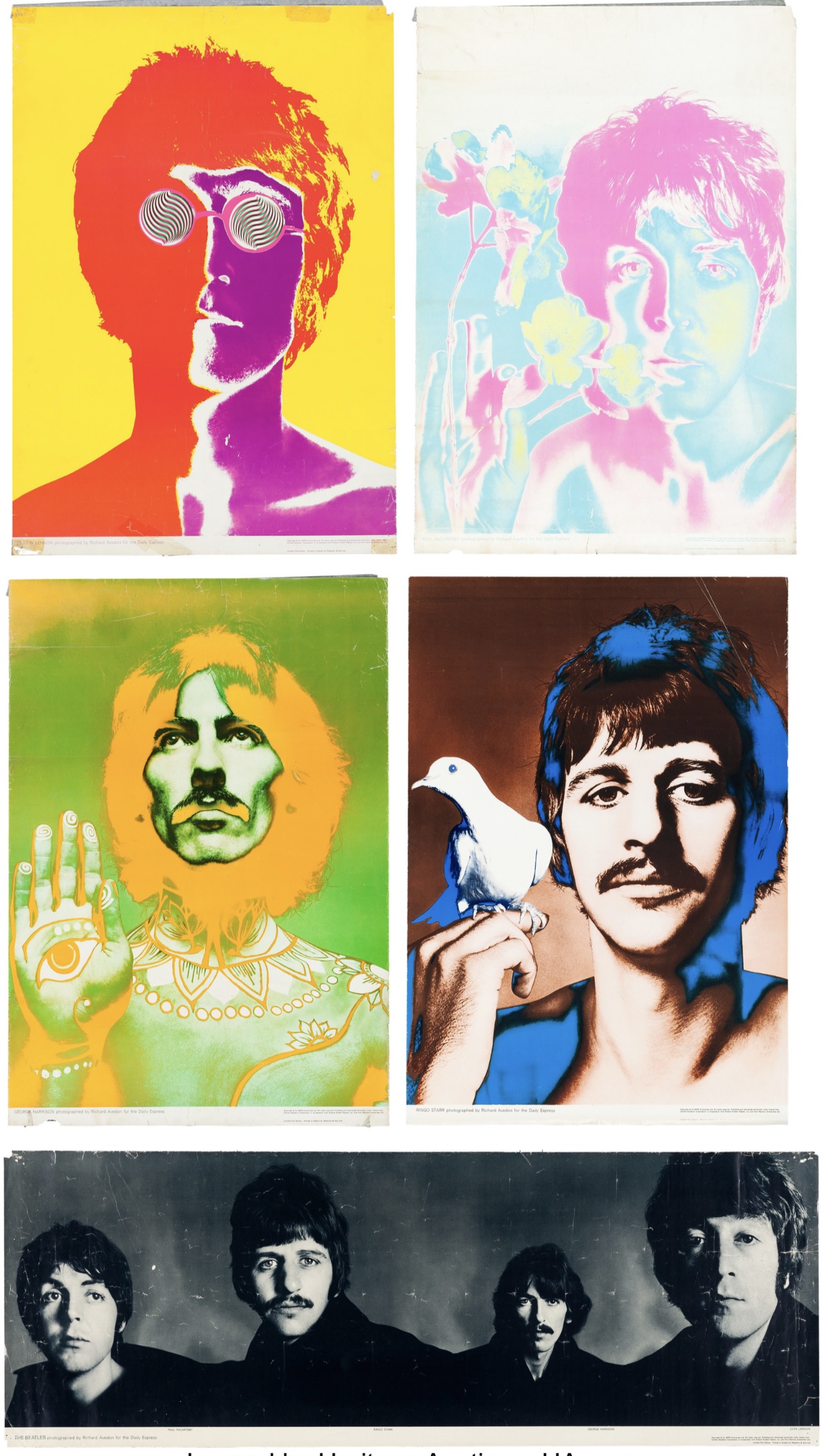 1967 Richard Avedon First-Edition Psychedelic Beatles Posters ...