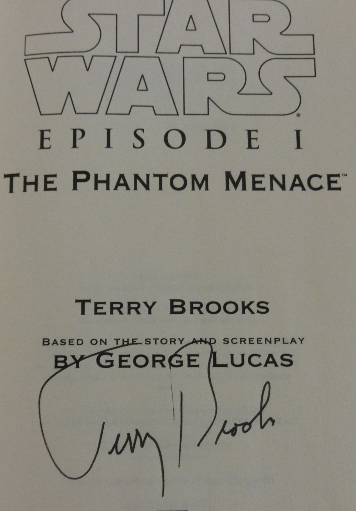 STAR WARS: Episode 1, THE PHANTOM MENACE by Terry Brooks: As New (1999 ...