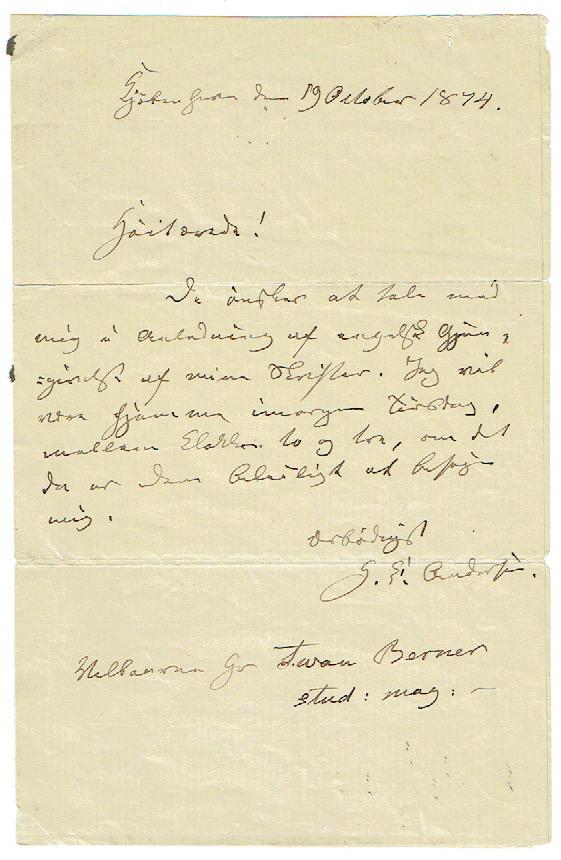 Autograph letter signed by Hans Christian Andersen. de Andersen, Hans ...