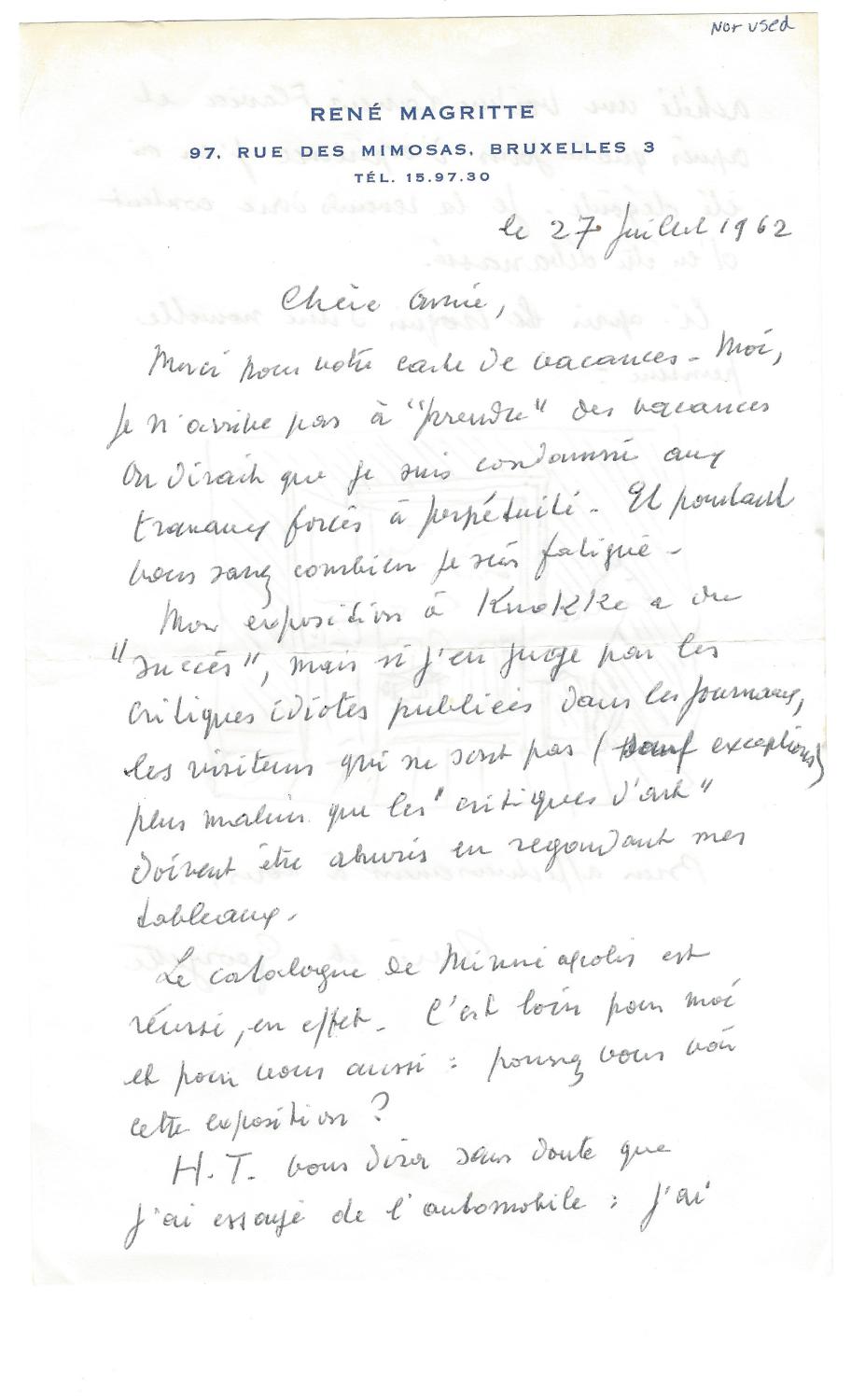 Autograph letter signed ("Rene et Georgette") and illustrated with one ...