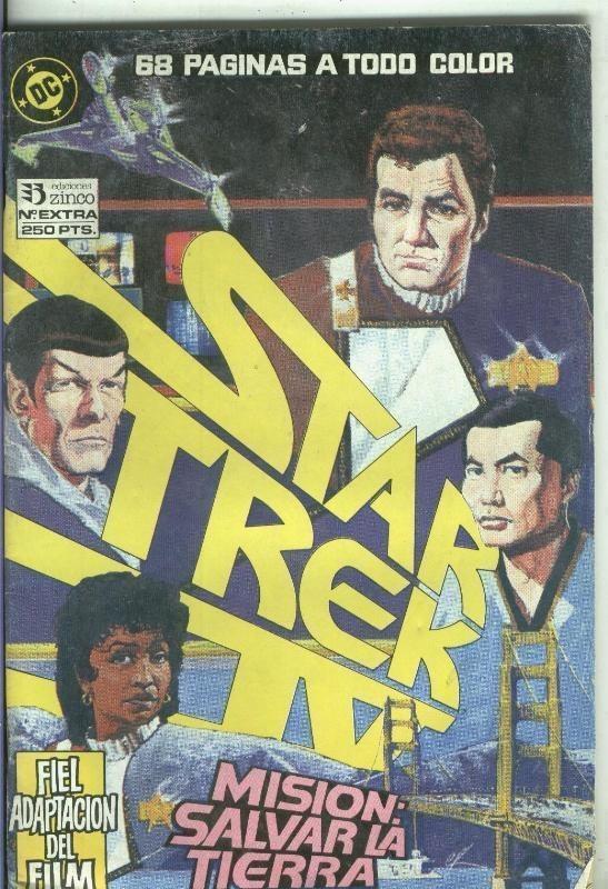 Star Trek IV: Mision, salvar la tierra (numerada 4 en trasera) de Tom Sutton y Ricardo Villagran ...