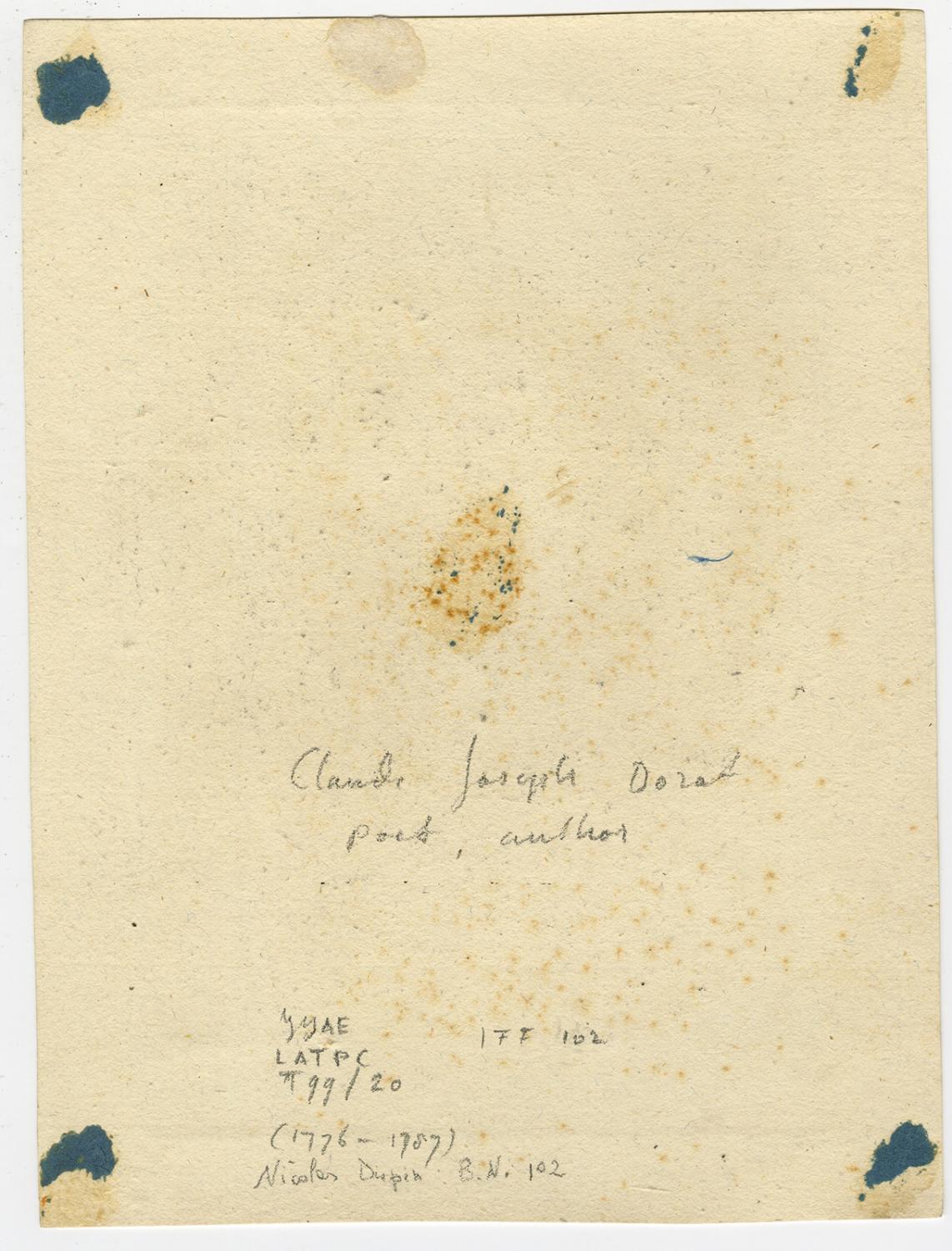 Antique Master Print-PORTRAIT-CLAUDE JOSEPH DORAT-POET-AUTHOR-Dupin-ca ...