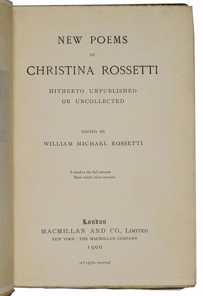 New Poems, hitherto unpublished or uncollected. (Reprinted.) by ...