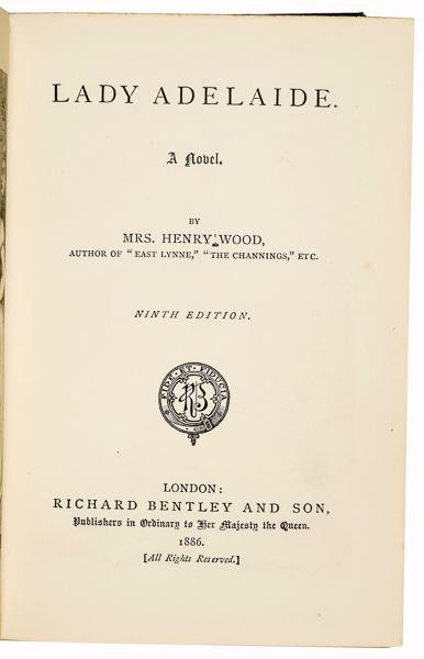 Lady Adelaide's Oath.) Lady Adelaide. A novel. 9th edn. by WOOD, Ellen ...
