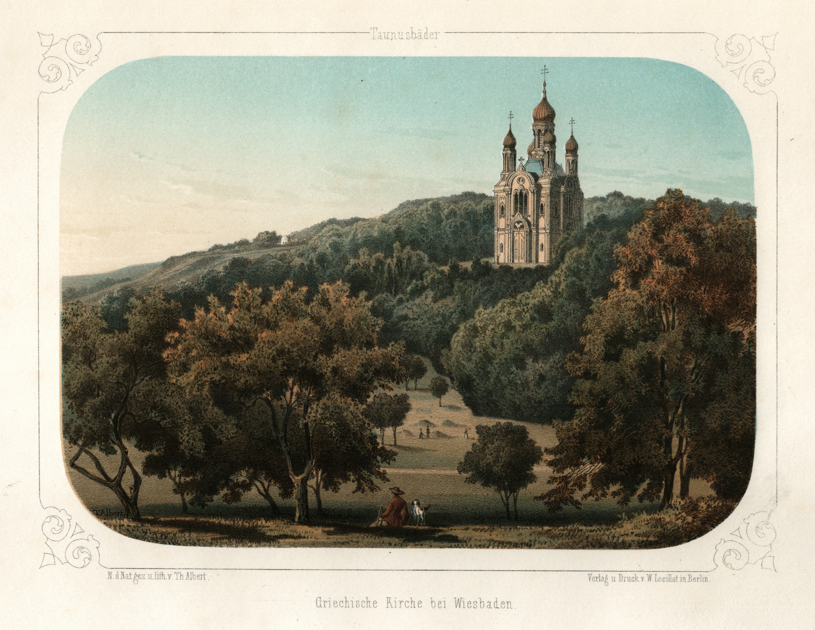 Teilansicht, Griech. Kapelle, "Griechische Kirche in Wiesbaden". by ...