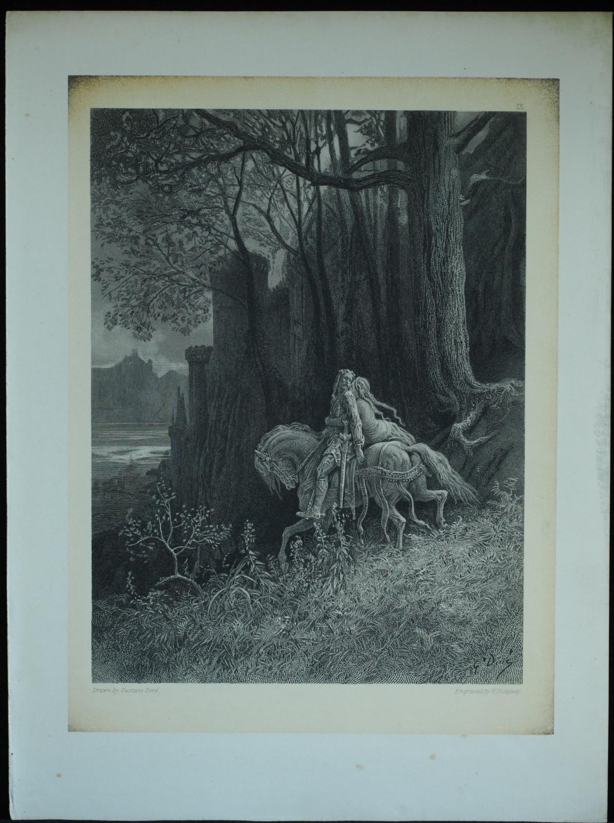 Geraint And Enid Ride Away. Tennyson's Enid by Tennyson: (1870) Art ...