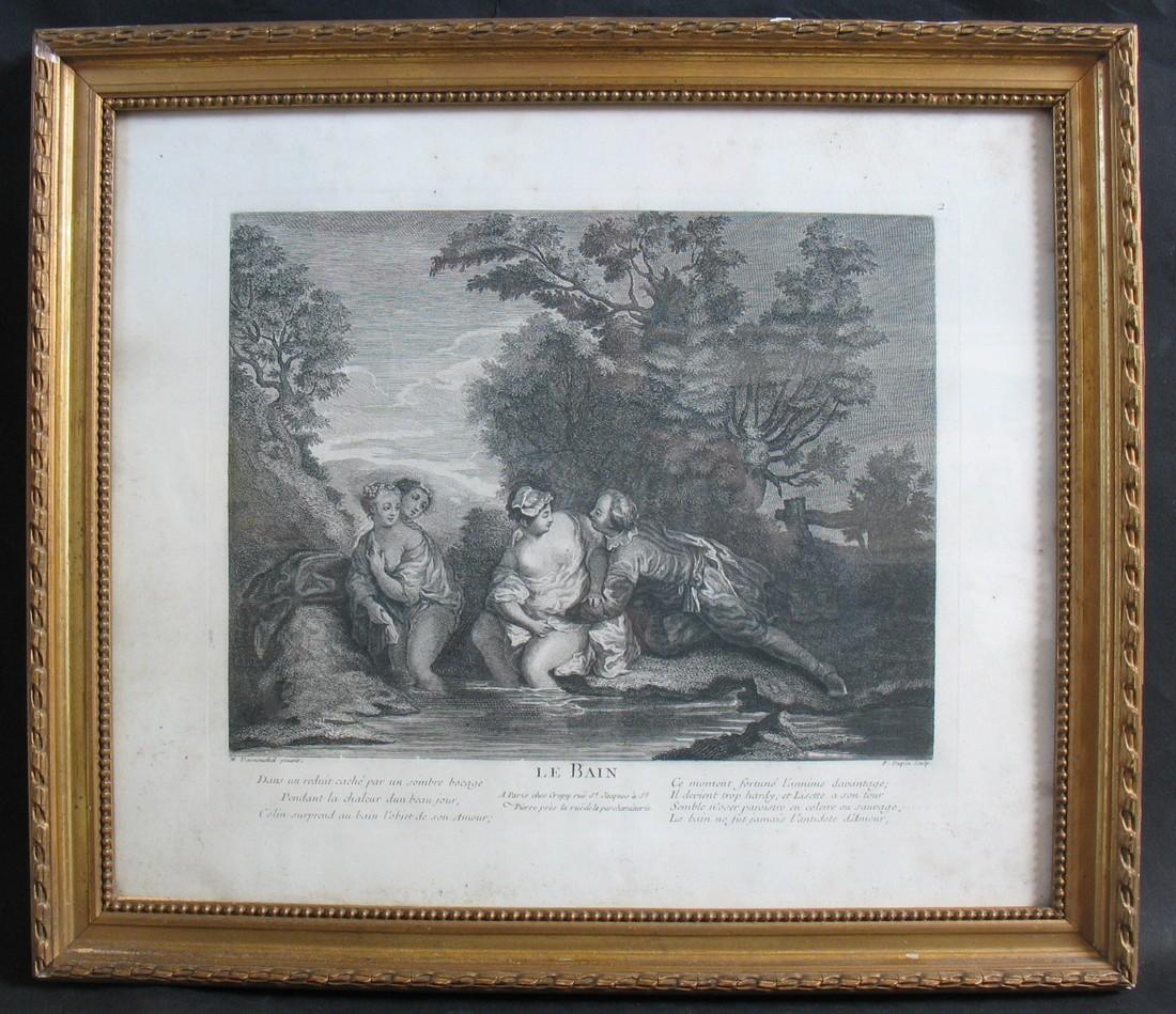 Gravure de Pierre Dupin d époque XVIIIè, " Le Bain ": Art / Print ...