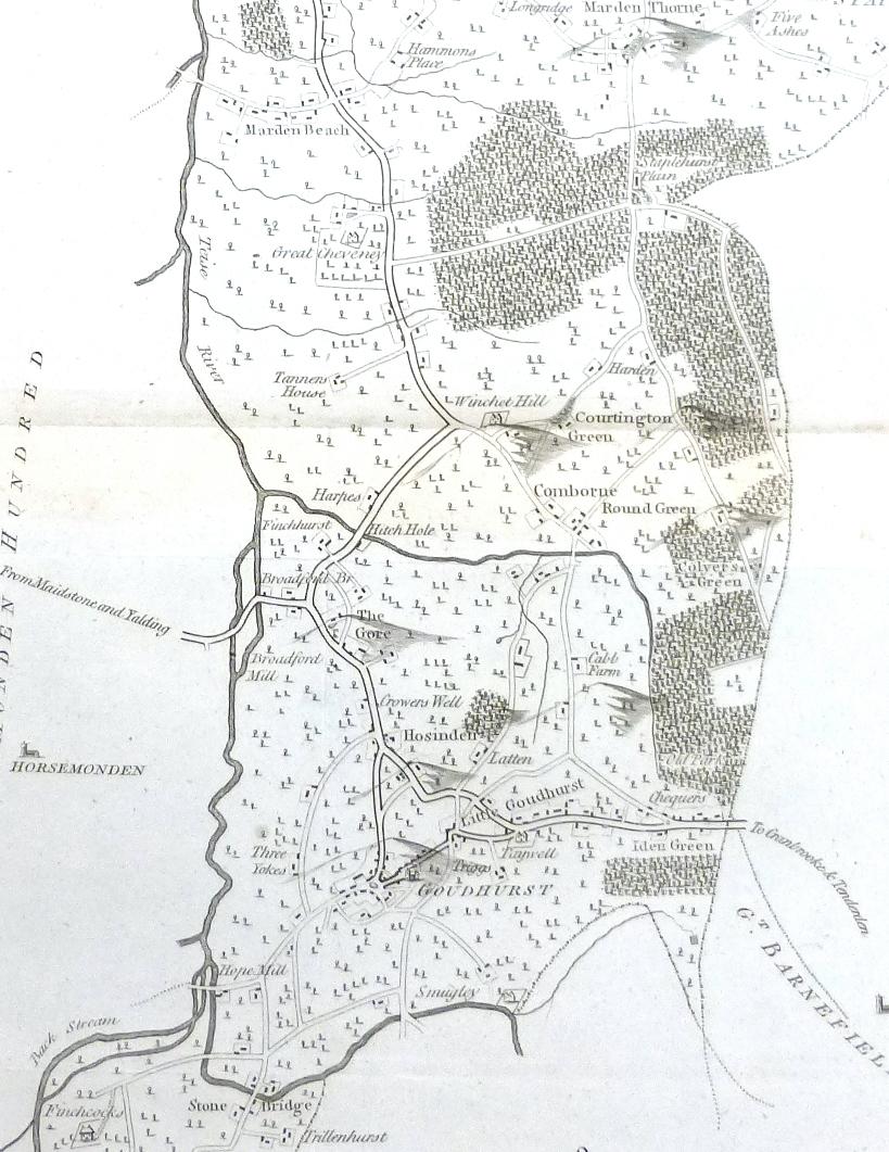 KENT, 1797 - Hundreds of MARDEN , GOUDHURST, Original Antique Map ...