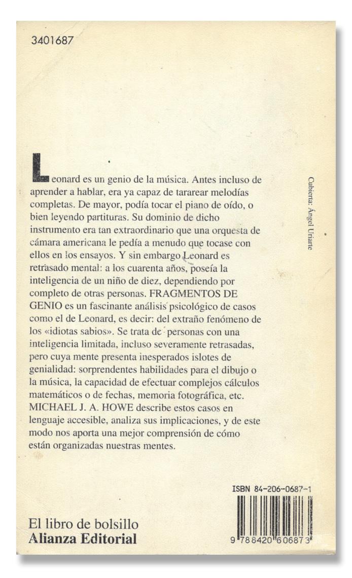 Fragmentos de genio. Las extrañas hazañas de los idiotas sabios. by ...