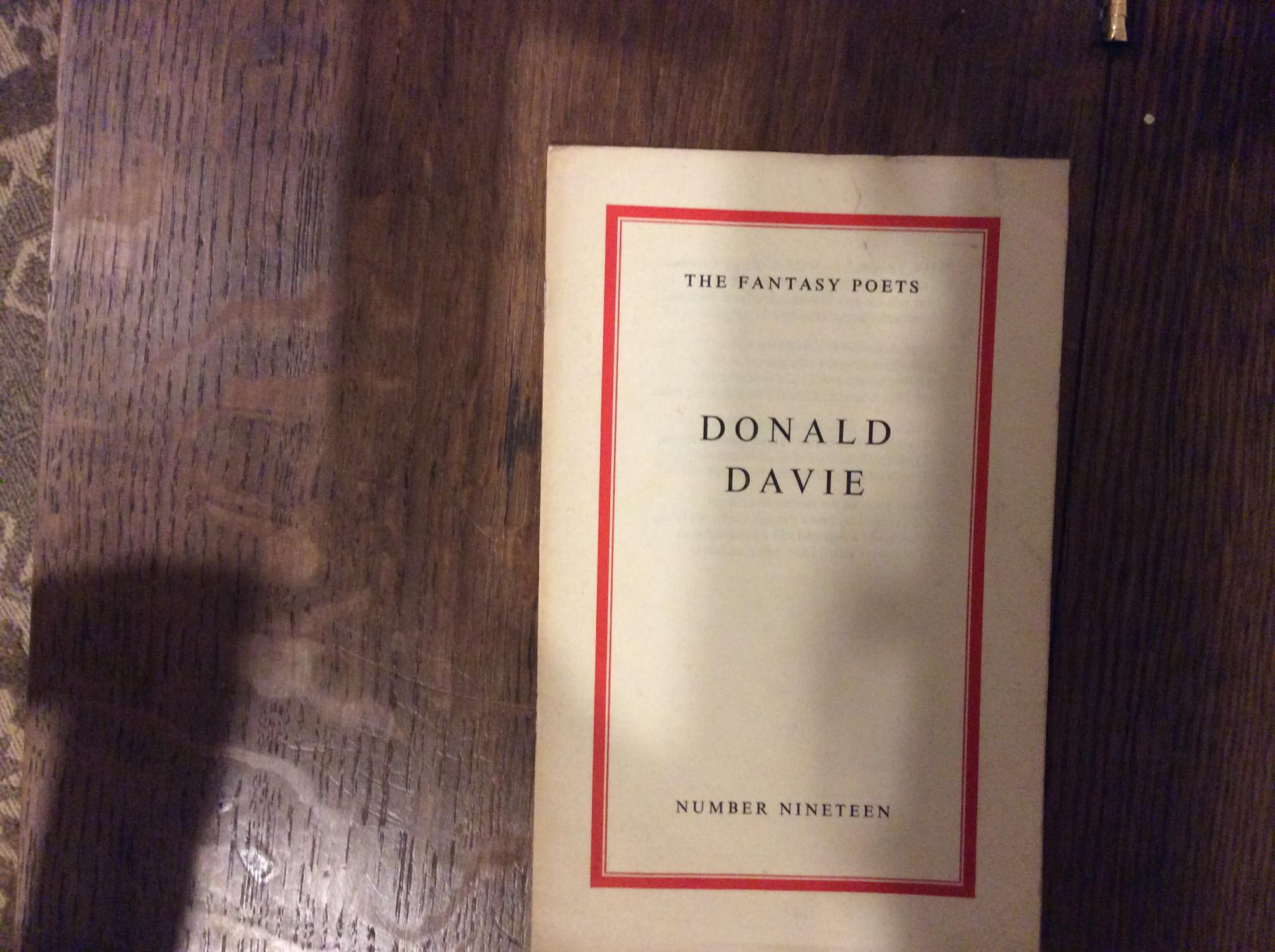 The Fantasy Poets Number 19, Donald Davie by Davie, Donald: Very Good ...