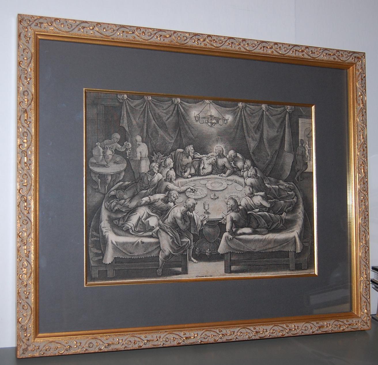 The Last Supper. [Demon at Judas Back].Original Engraving. by Wierix ...