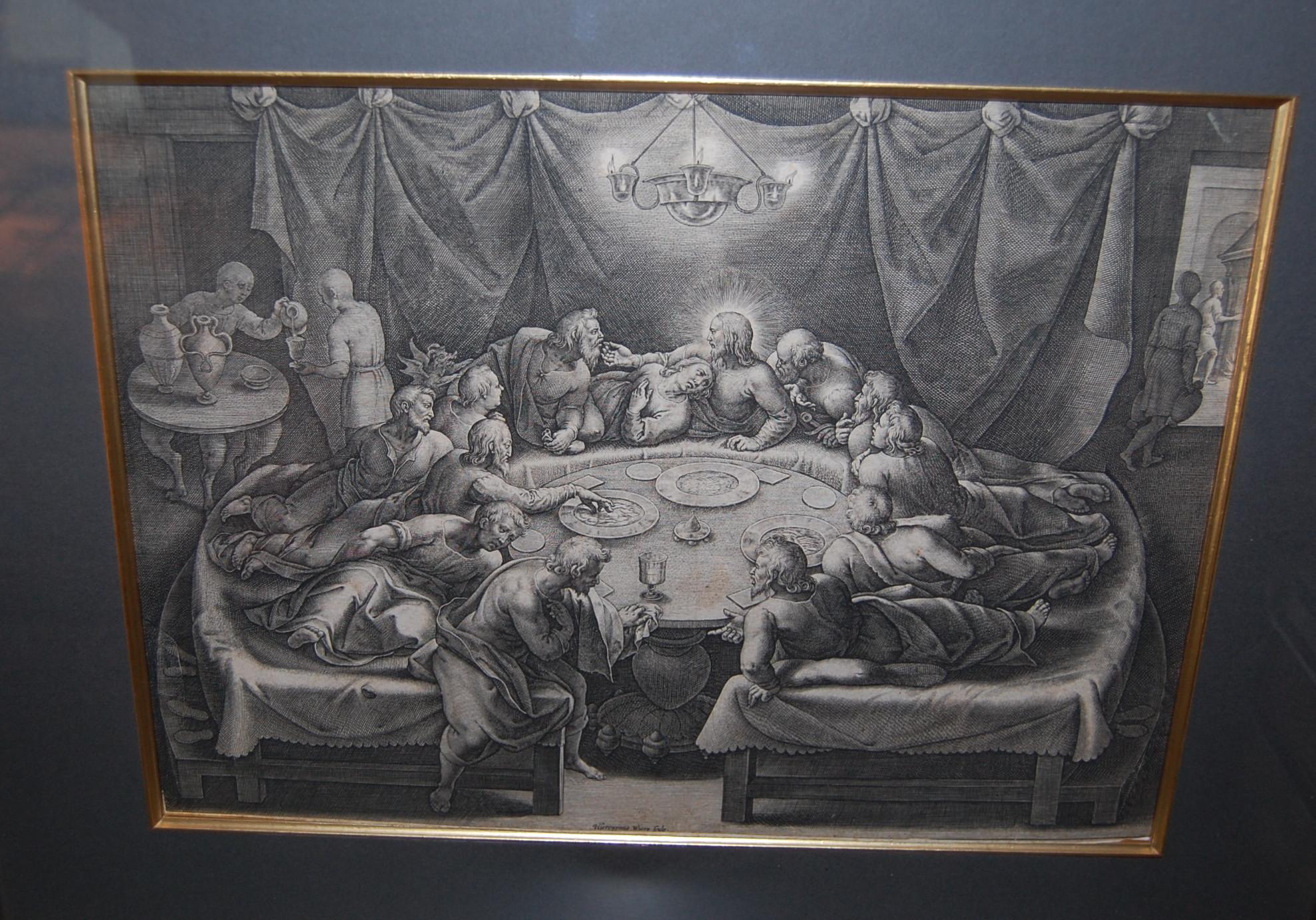 The Last Supper. [Demon at Judas Back].Original Engraving. by Wierix ...