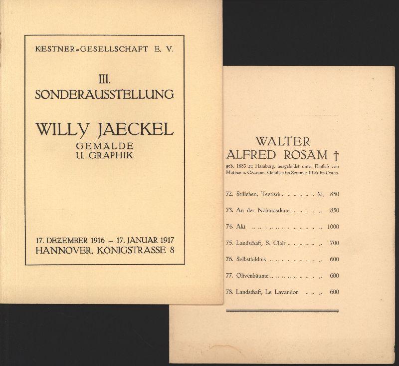 III. Sonderausstellung Willy Jaeckel Gemälde u. Graphik. 17. Dezember ...