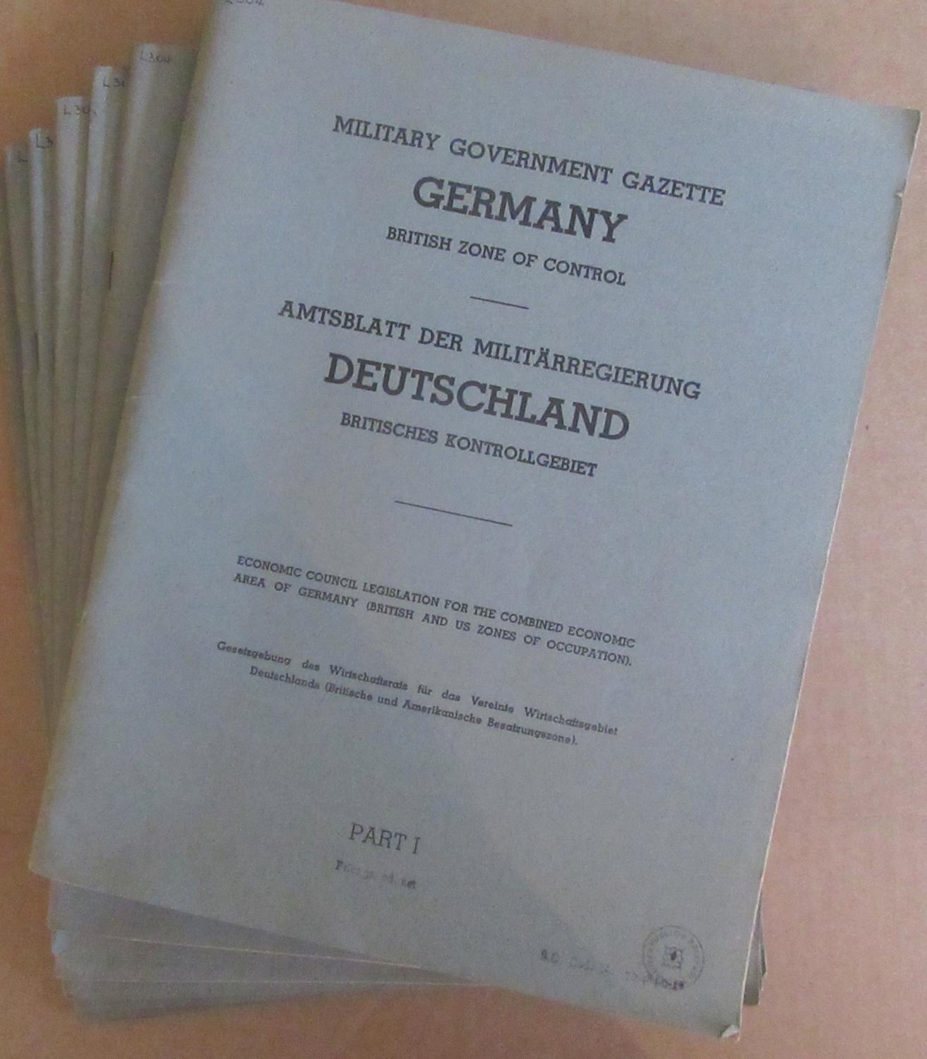 Military Government Gazette Germany British Zone of Control/Amtsblatt ...