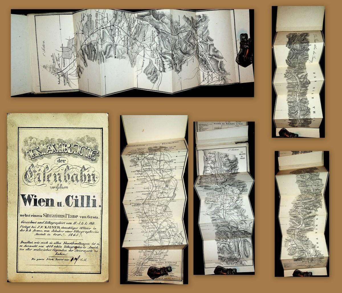 Karte der Eisenbahn zwischen Wien und Cilli nebst einem Situations ...