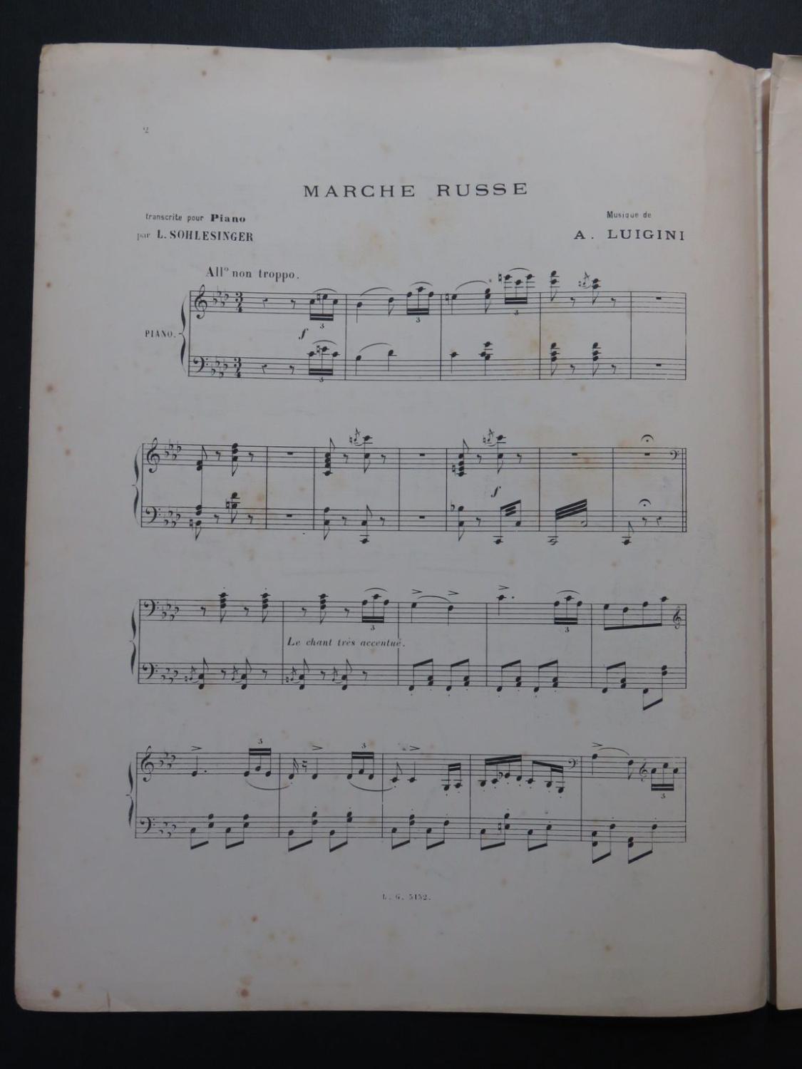 LUIGINI Alexandre Marche Russe Piano 1897 by LUIGINI Alexandre Marche ...