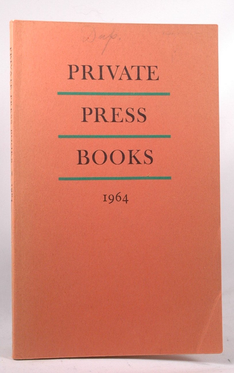 Private Press Books 1964 by David Chambers, Peter Hoy: Very Good ...