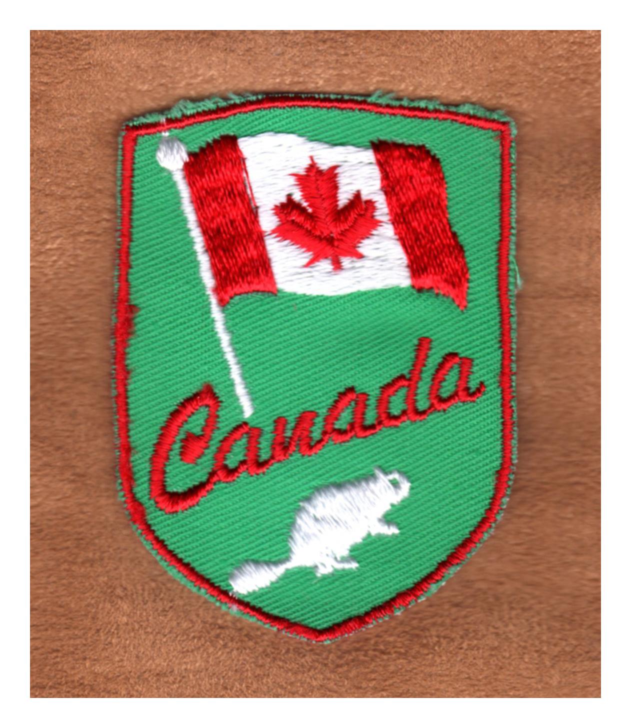 Vintage Canada Embroidered Souvenir Patch, Flag and Beaver, Escutcheon ...
