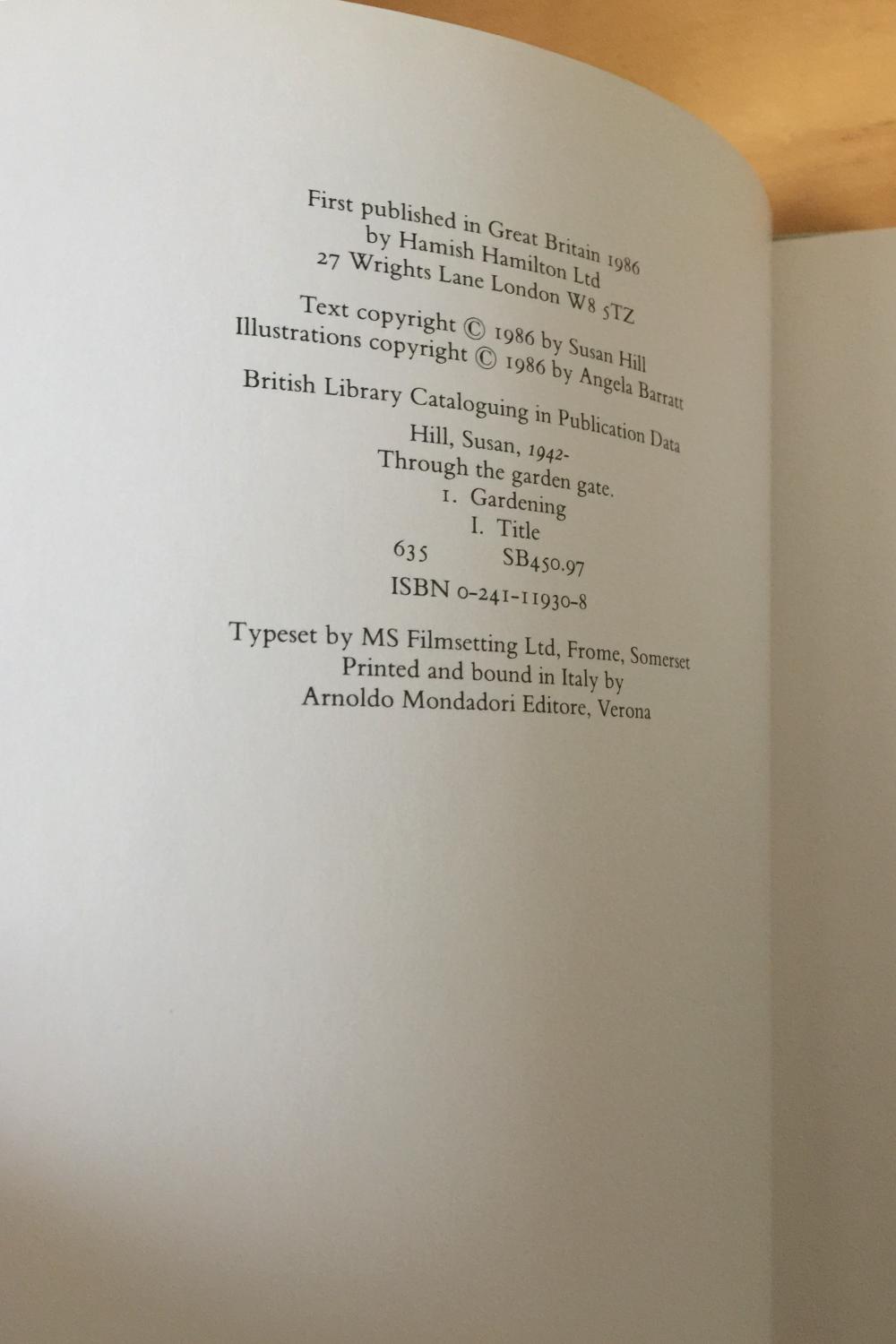 Through the Garden Gate by Hill, Susan illus by Barrett, Angela: Very ...