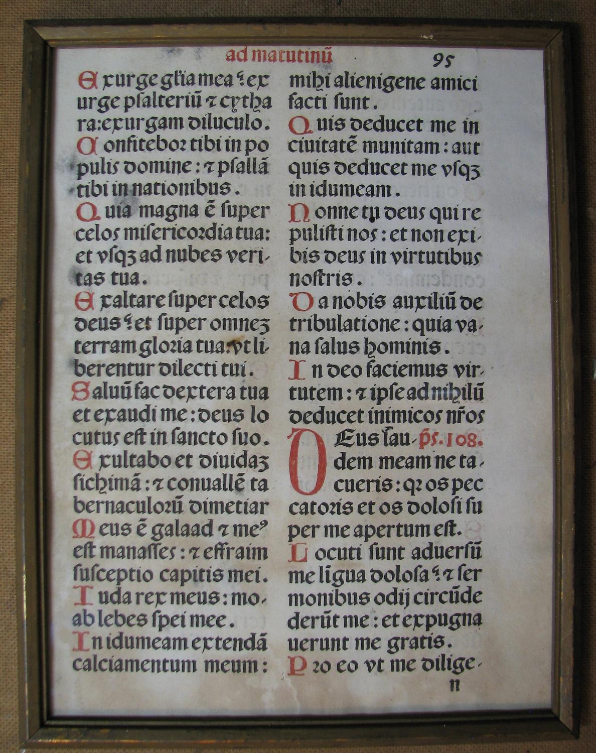 Sabbato - Medieval Catholic Manuscript in Latin - Very Early Printing ...