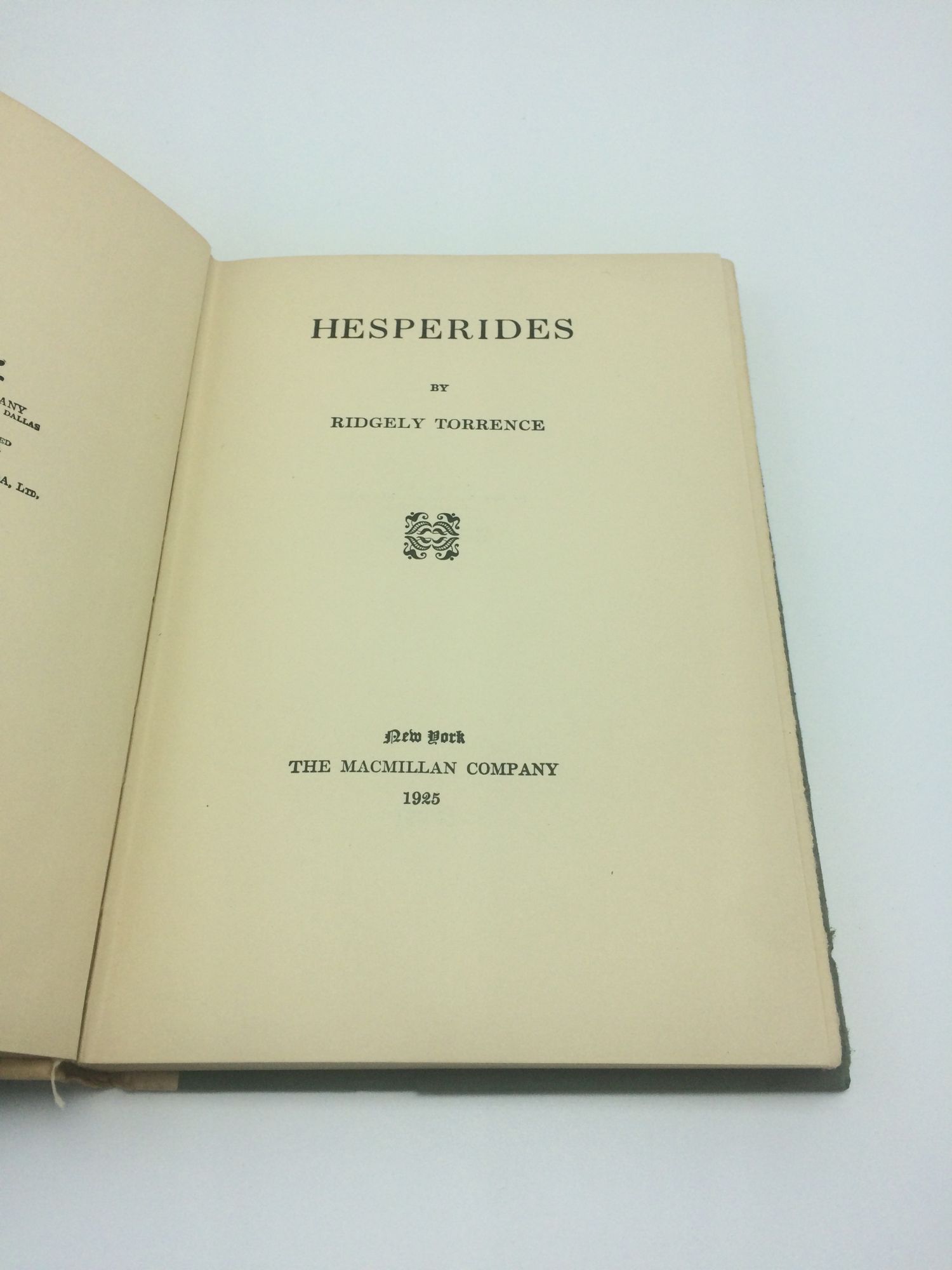 Hesperides by Ridgely Torrence: Fair Hardcover (1925) First ...