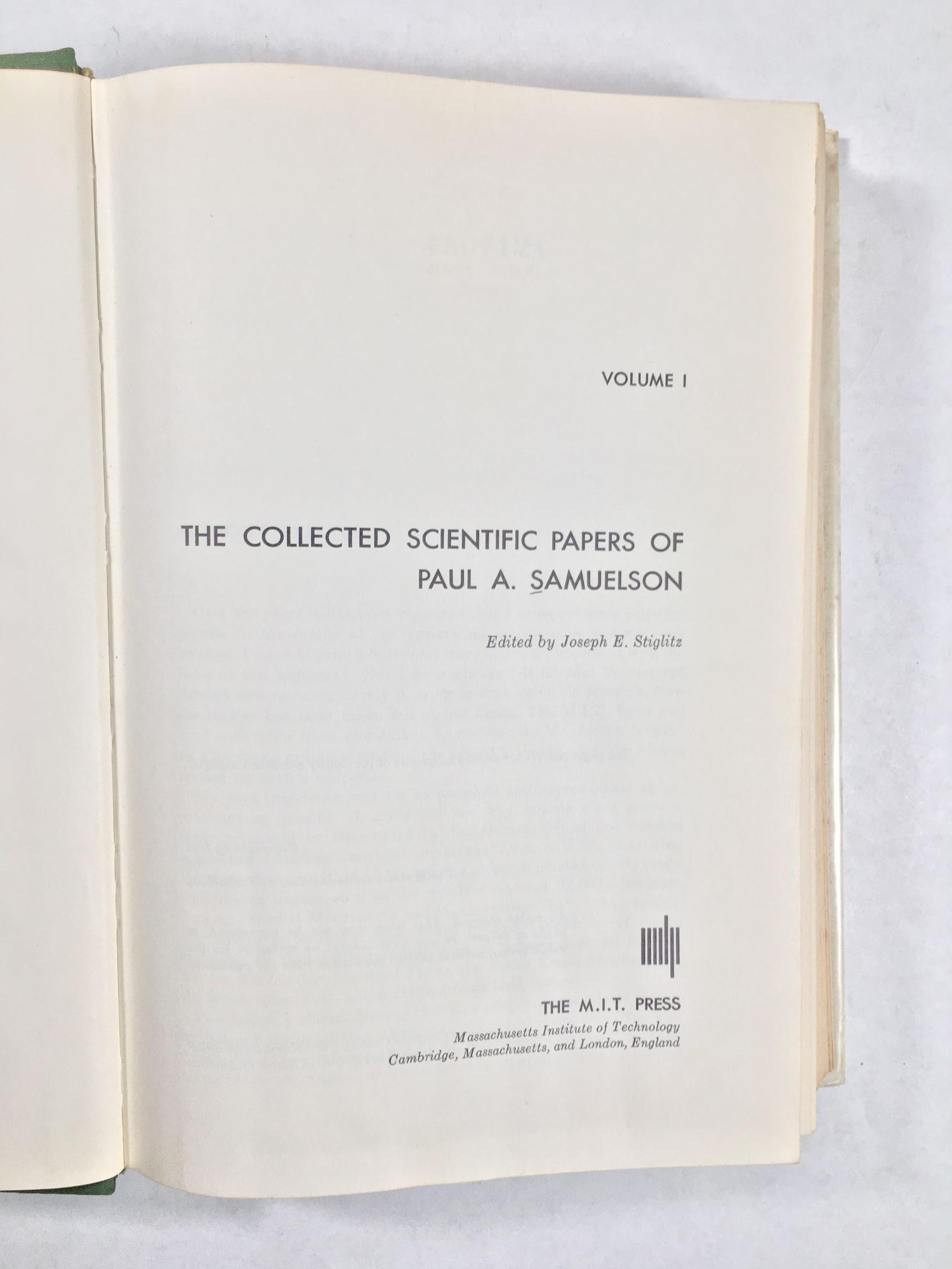 The Collected Scientific Papers Of Paul A. Samuelson (3 Volumes) by ...