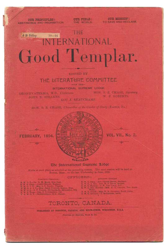 The INTERNATIONAL GOOD TEMPLAR. February, 1894. Vol. VII., No. 2.; Our ...