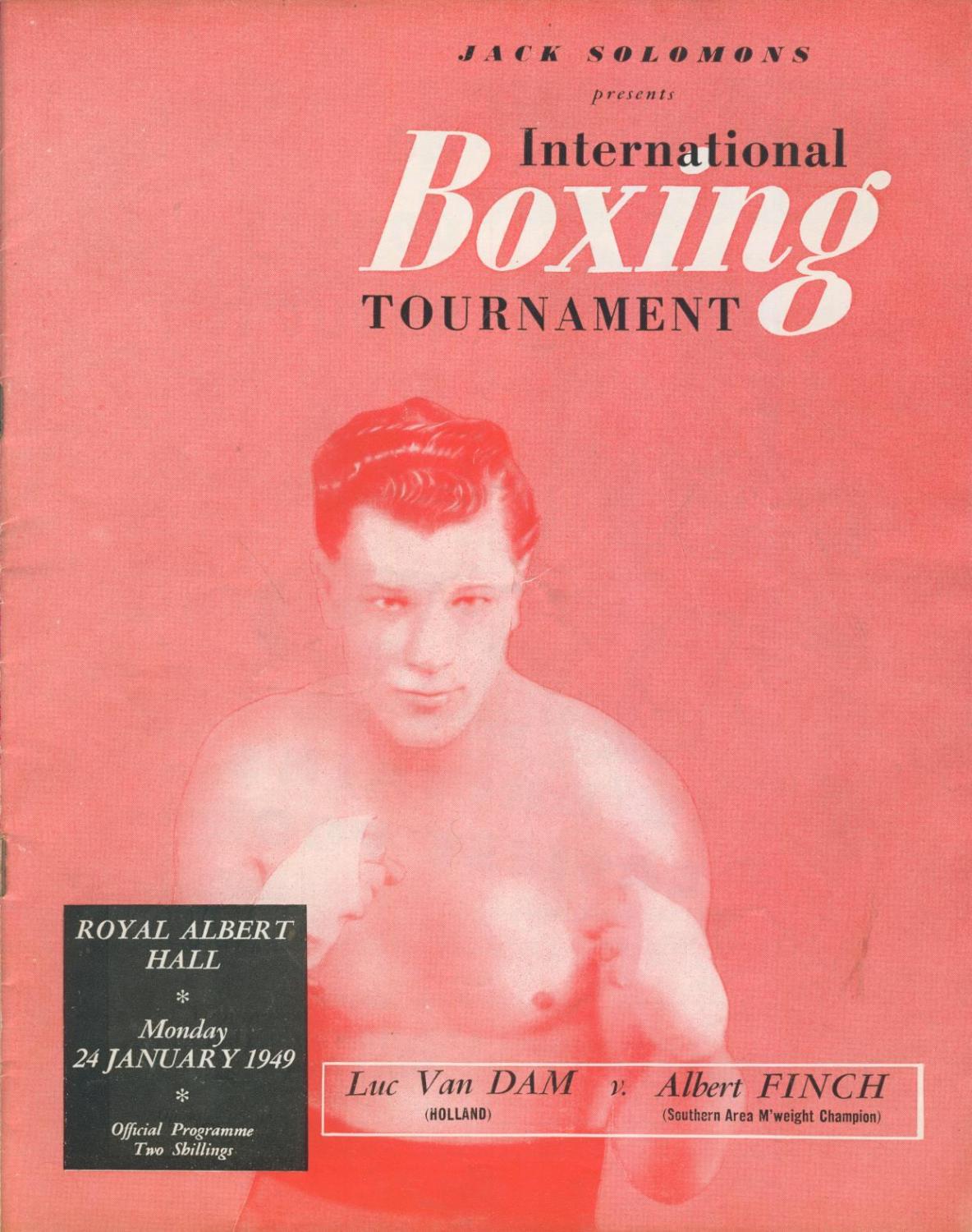 LUC VAN DAM V ALBERT FINCH 1949 BOXING PROGRAMME: (1949) | Sportspages