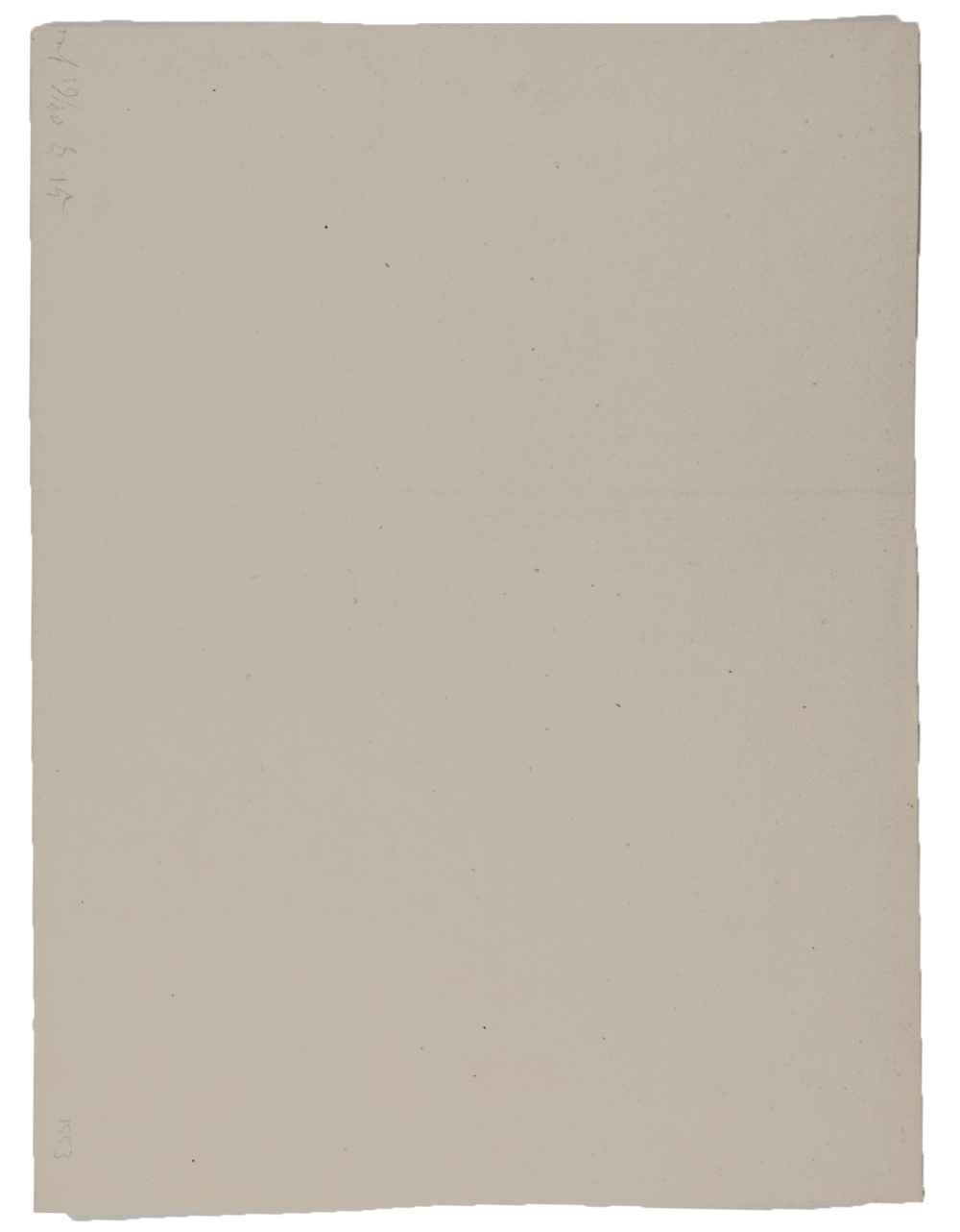 Sheet of blank laid paper with (part) watermark van der Ley and figure ...