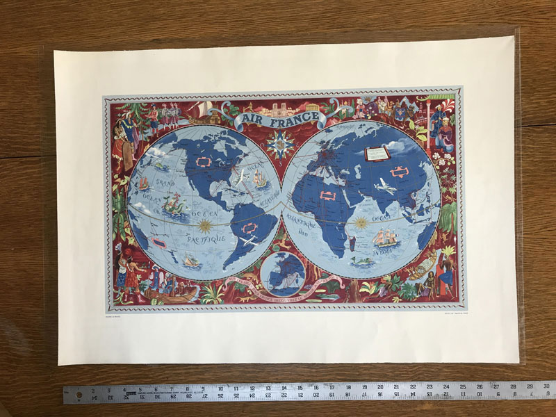 AIR FRANCE DOUBLE HEMISPHERE COLOR POSTER by BOUCHER, LUCIEN: (1950 ... AIR FRANCE DOUBLE HEMISPHERE COLOR POSTER by BOUCHER, LUCIEN: (1950 ...