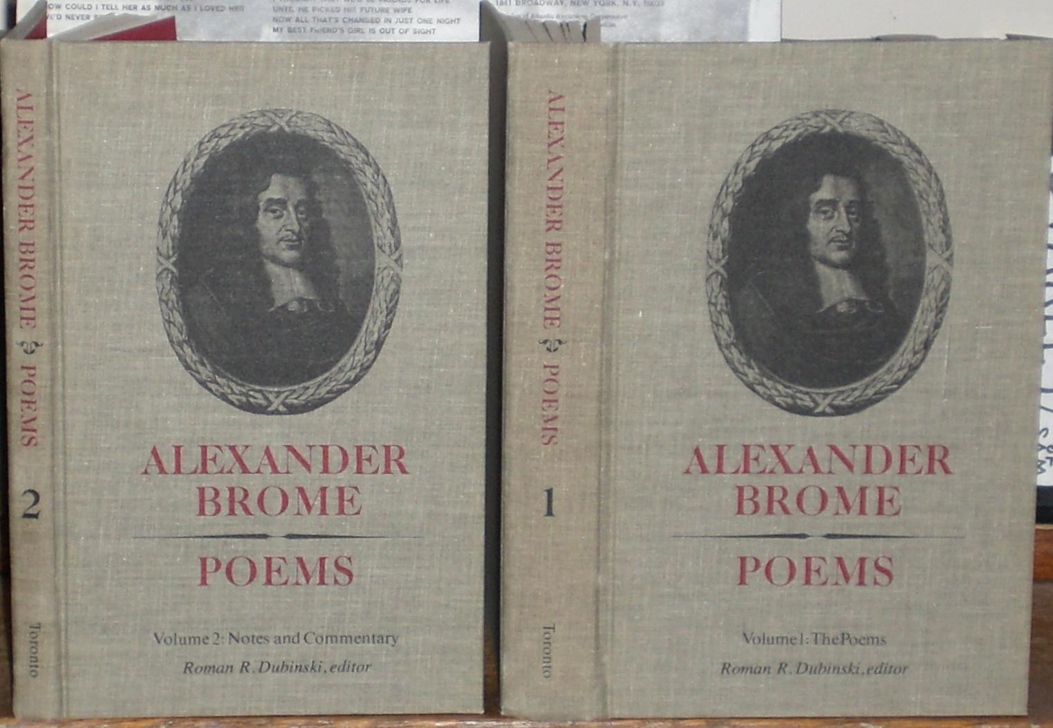Poems. [Edited by] Roman R. Dubinski. In two volumes. by BROME ...