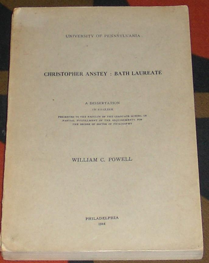 Christopher Anstey: Bath Laureate by [Anstey, Christopher: 1724-1805 ...