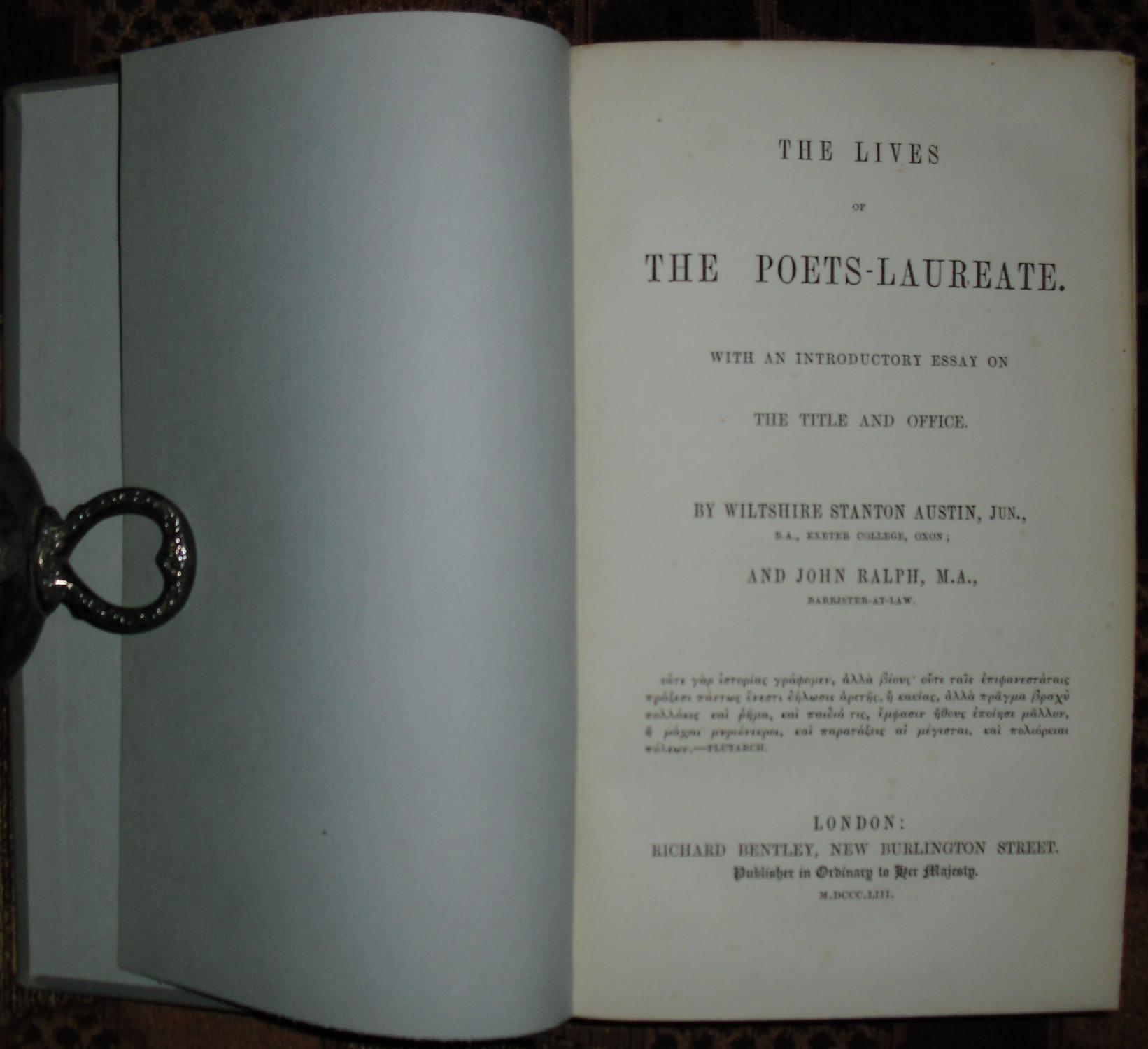 The Lives of The Poets-Laureate. With an Introductory Essay on the ...