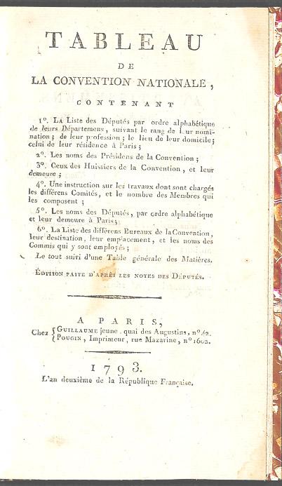 Tableau de la Convention Nationale contenant : . by Guyot, Jean ...