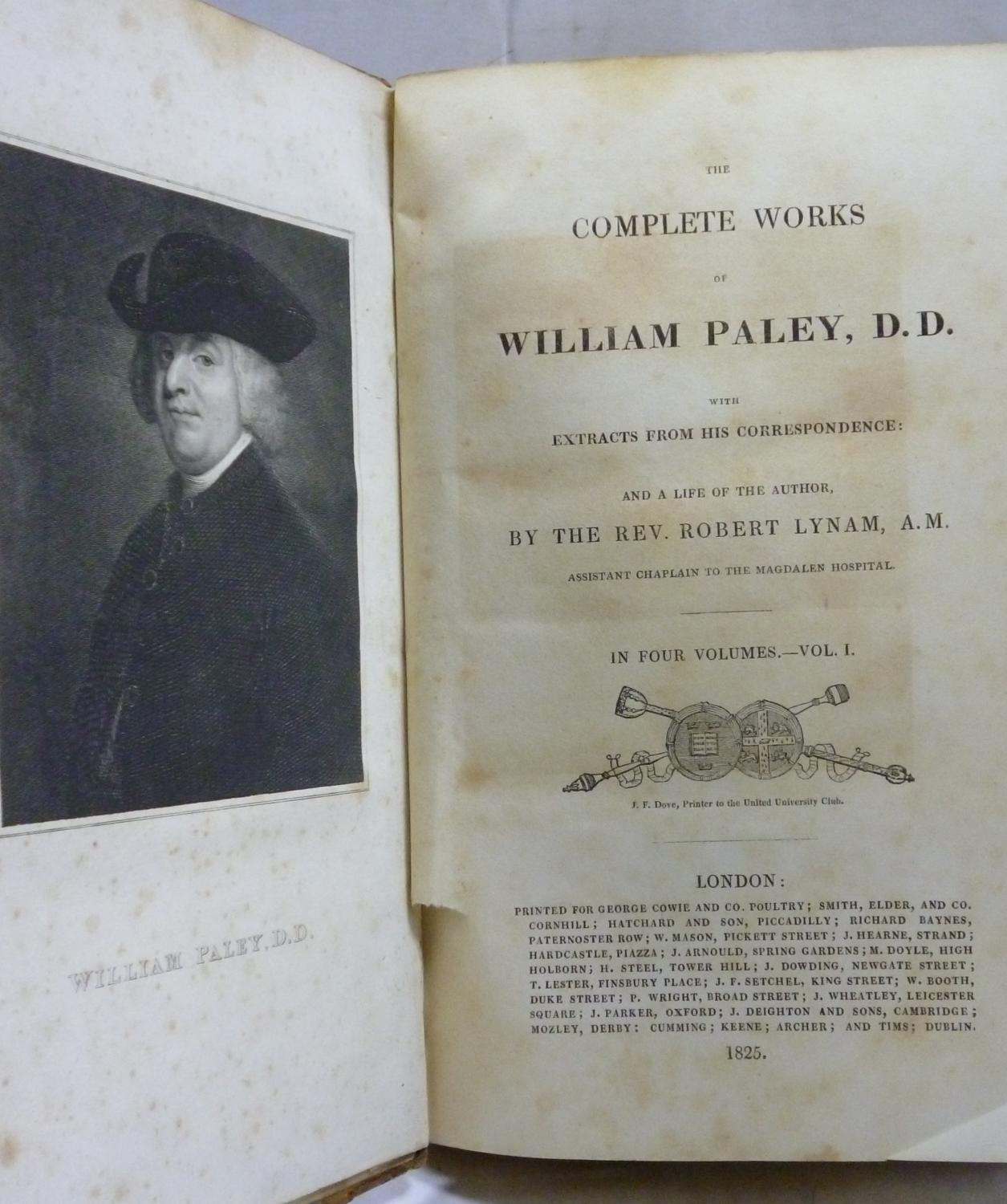 THE COMPLETE WORKS-WILLIAM PALEY, D.D. VOL. I de Paley, William: Enc ...