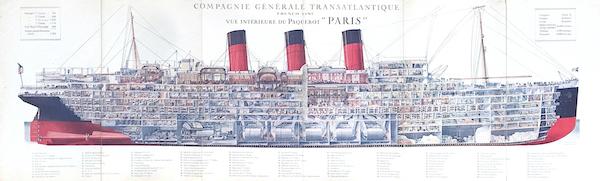 A201_SS Paris - French Line par Sebille, Albert: (1921) Art / Affiche ...