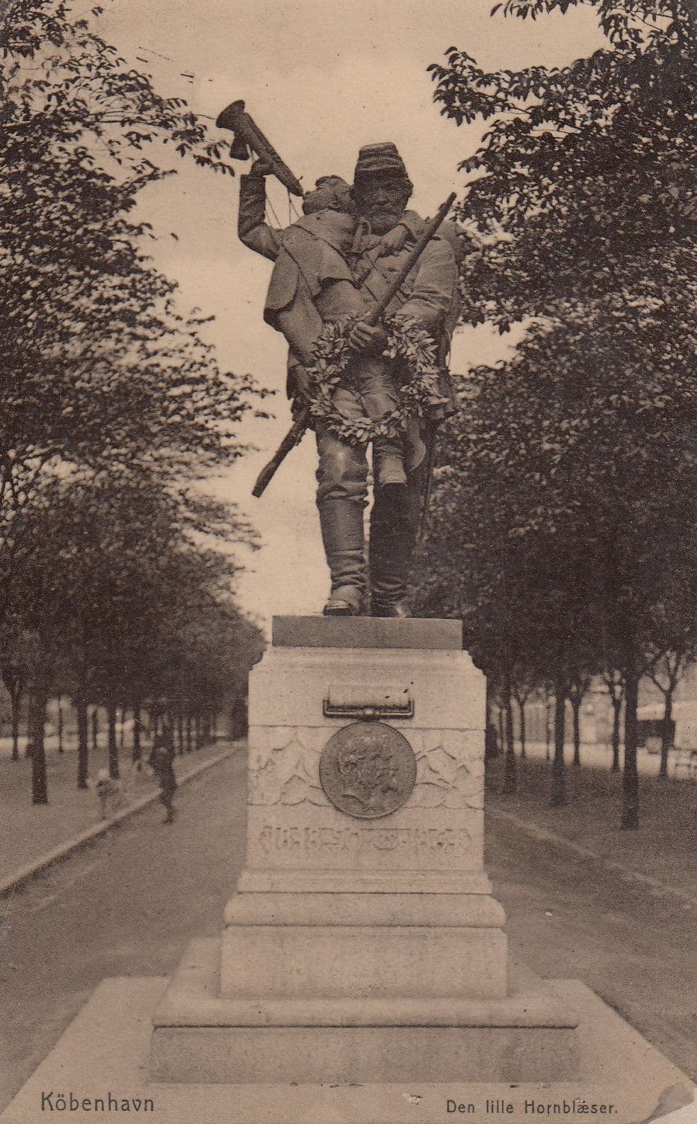 Denmark Copenhagen Hornblower Statue Boy Bugle Real Photo Old Postcard ...