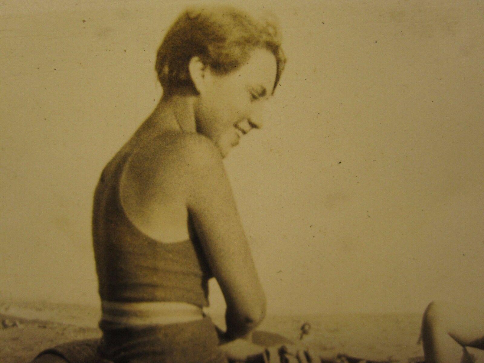 Antique Vintage Buried Alive Sand Castle Tootie Dot Flapper Girls Funny