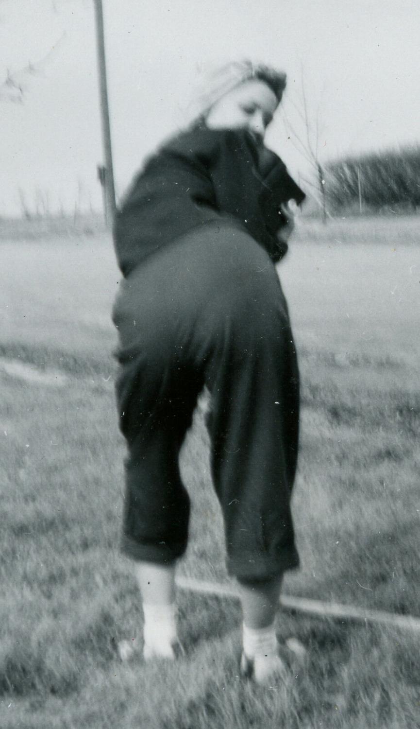 Vintage High School Cute Girl 1940s Playful Funny Booty Sweet Sixteen