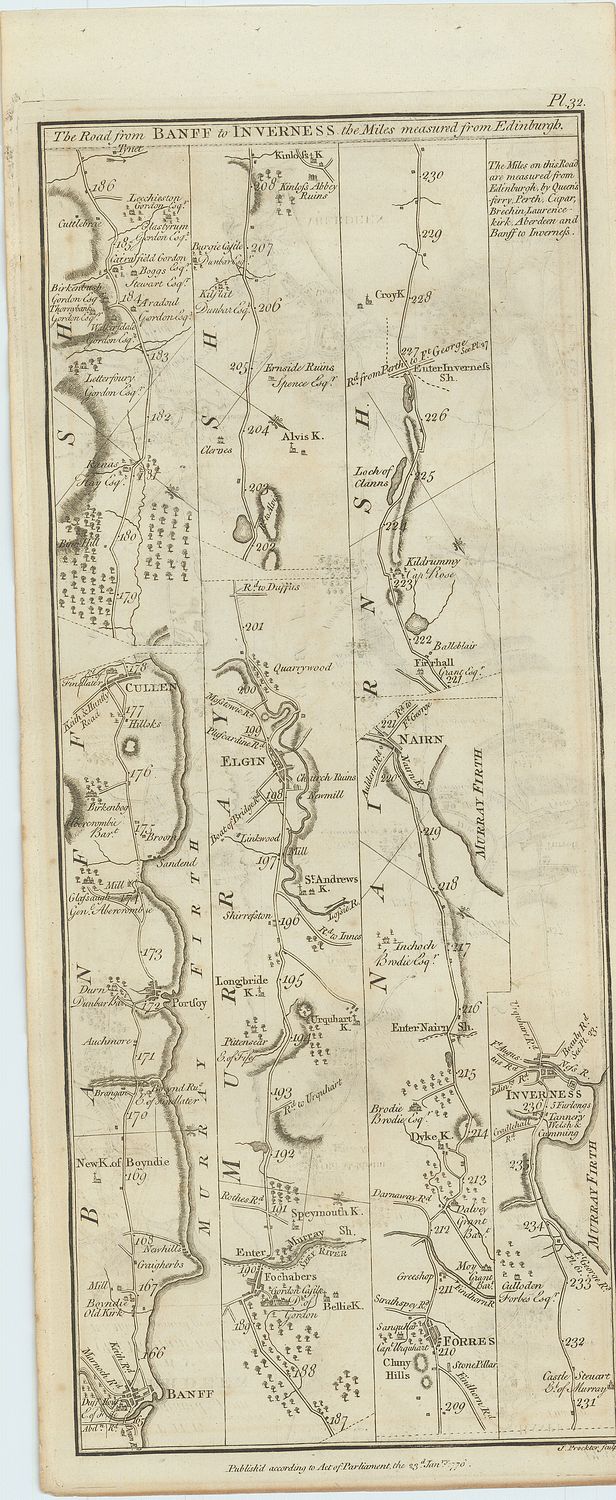 The Road continued from Aberdeen By Old Meldrum, to Banff. [with] The ...