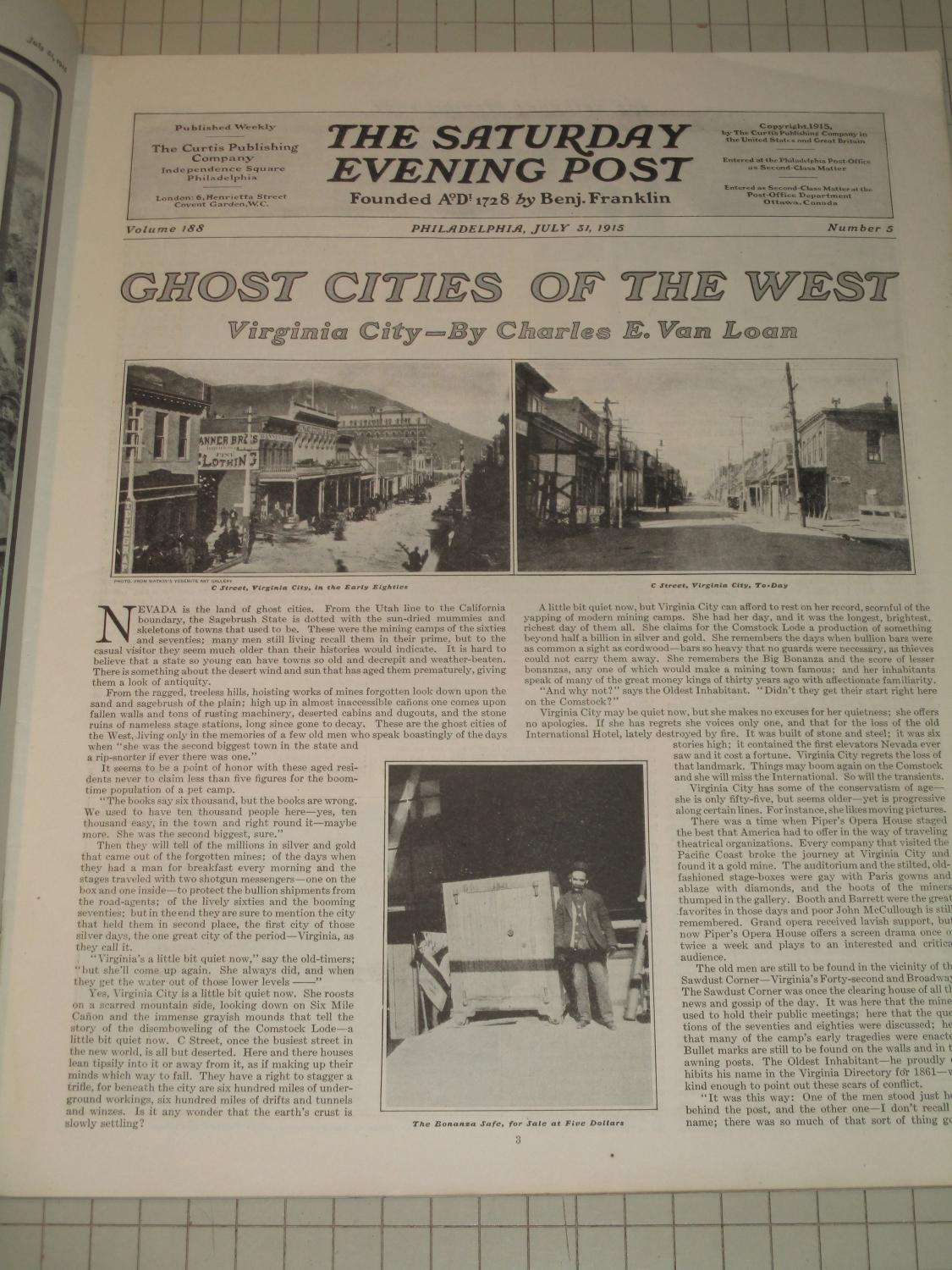 1915 The Saturday Evening Post Magazine: Ring Lardner's "Alibi Ike ...