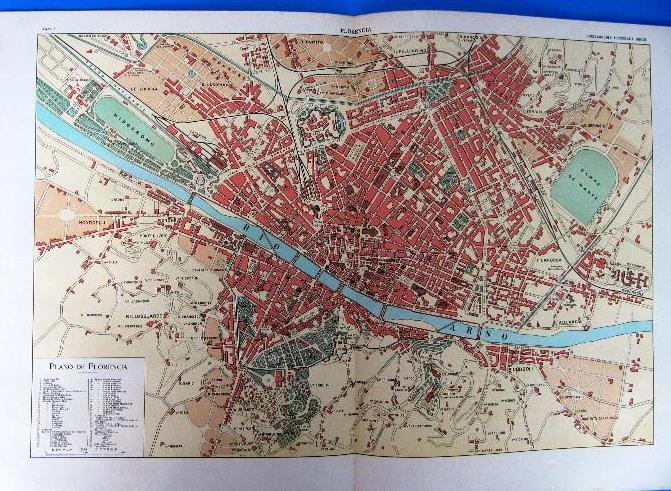 PLANO DE FLORENCIA, FIRENZE, ITALIA. ENCICLOPEDIA ILUSTRADA SEGUÍ, 1905 ...