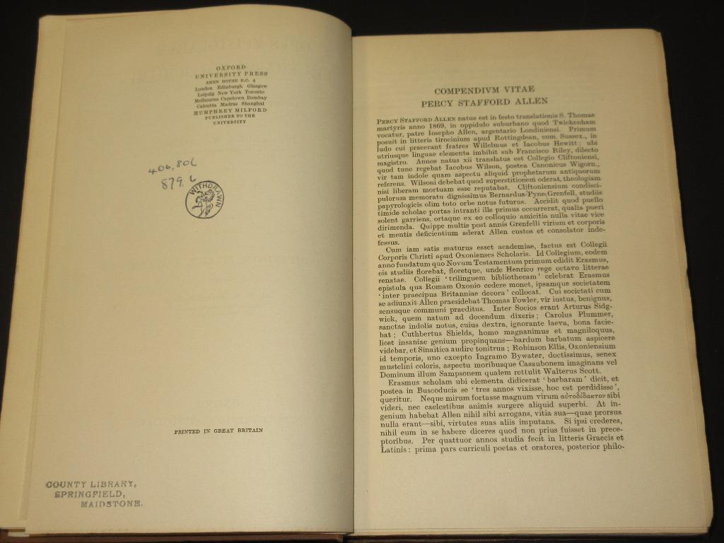 Opus Epistolarum Des. Erasmi Roterodami by Erasmi Roterodami ...