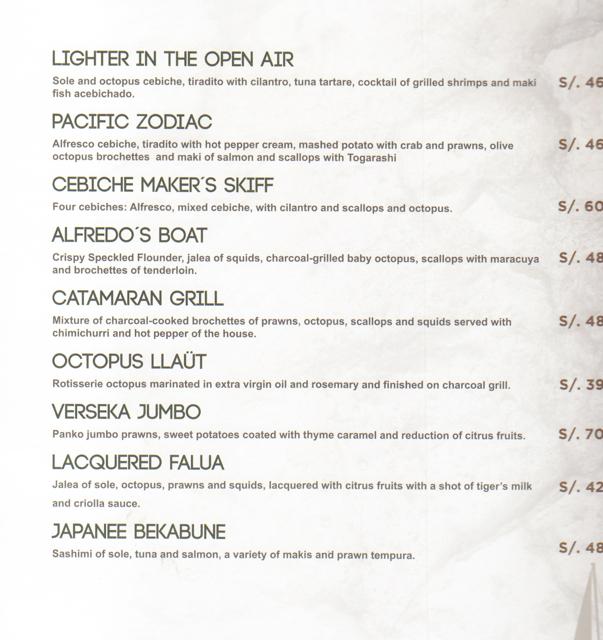ALFRESCO: Cocina Costera [Restaurant Menu]. by Aramburu Picasso ...
