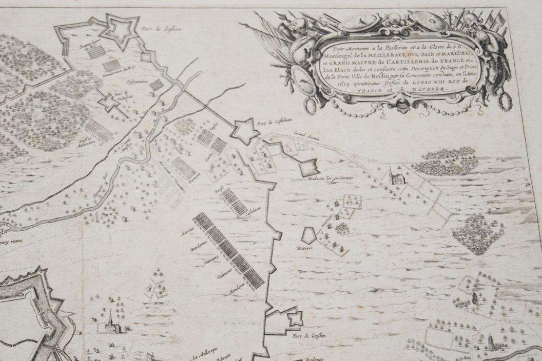 PLAN DU SIEGE DE HESDIN 1639 LOUIS XIII MEILLERAYE par Jean BLAEU ...