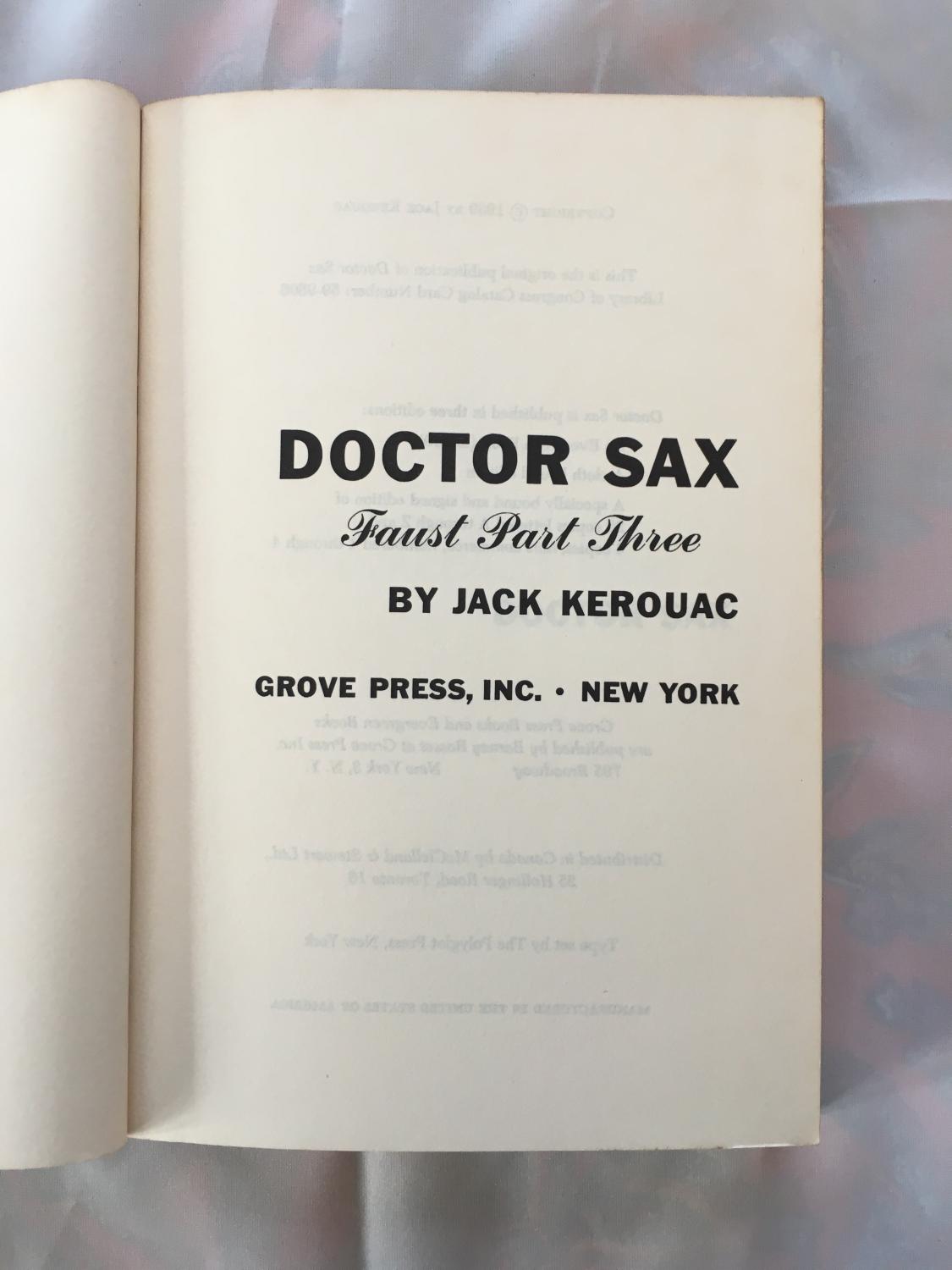 Doctor Sax by Kerouac, Jack: Very Good Soft cover (1959) | Doodletown ...