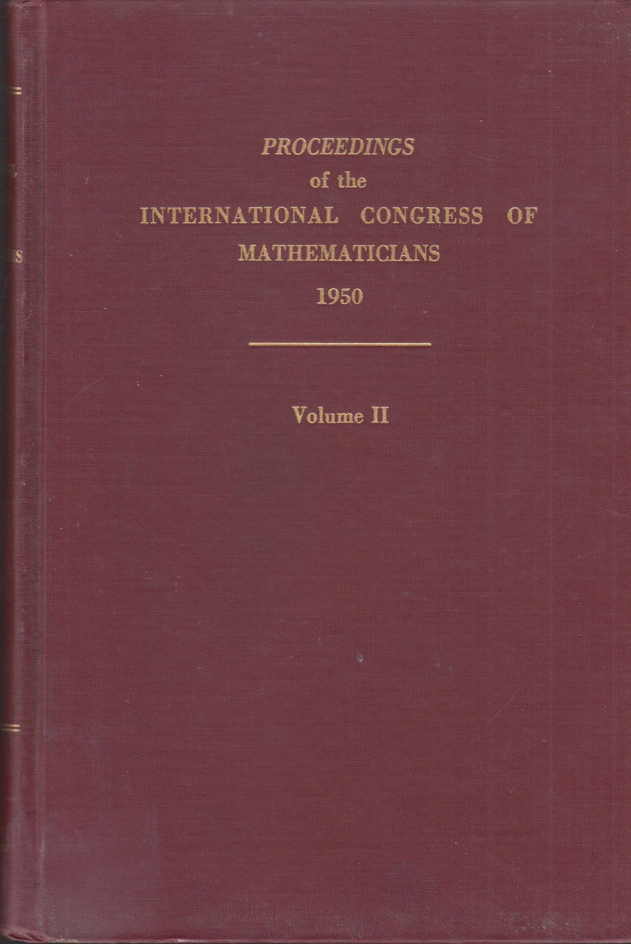 Proceedings of the International Congress of Mathematicians (Cambridge ...