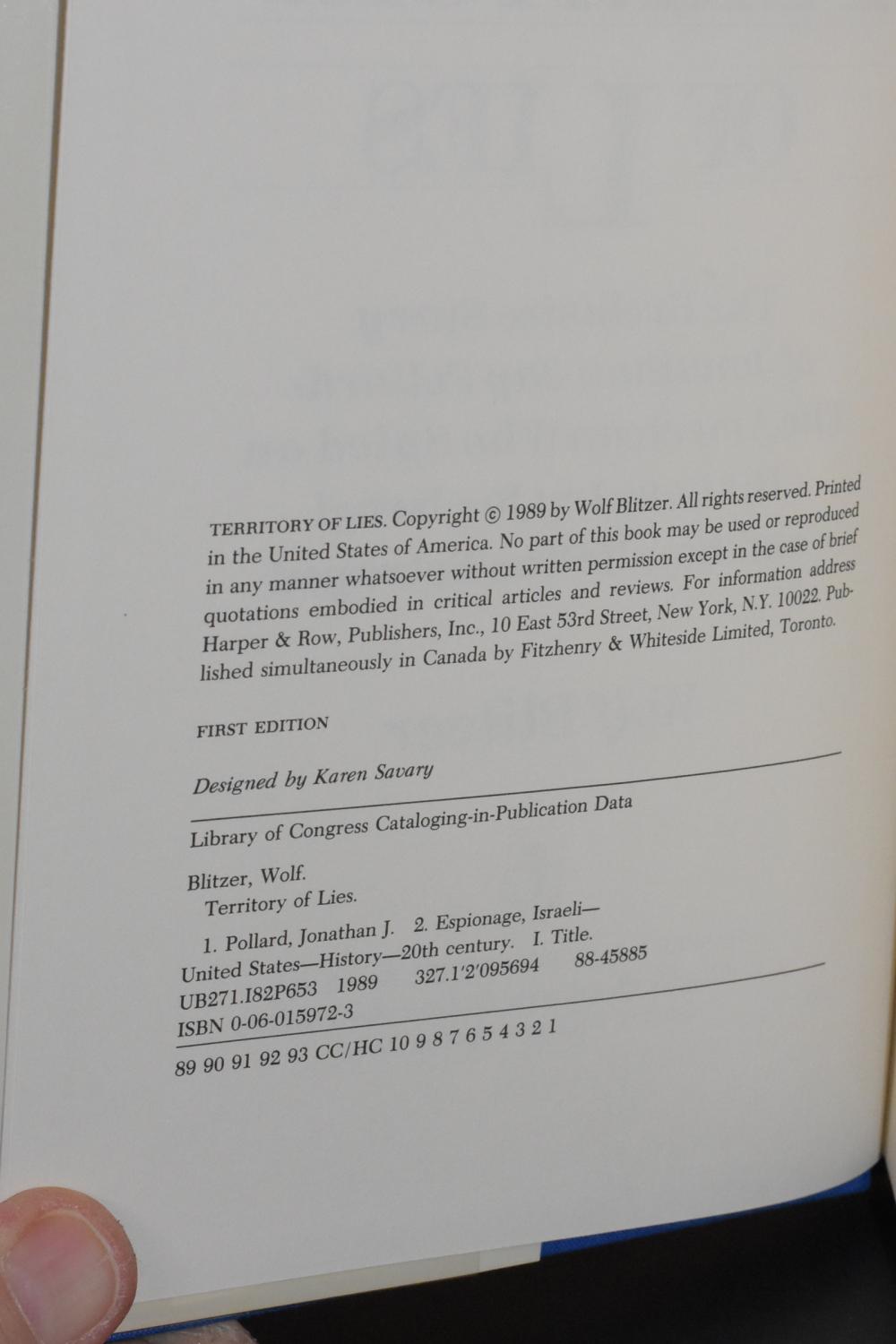 Territory of Lies: The Exclusive Story of Jonathan Jay Pollard : The ...