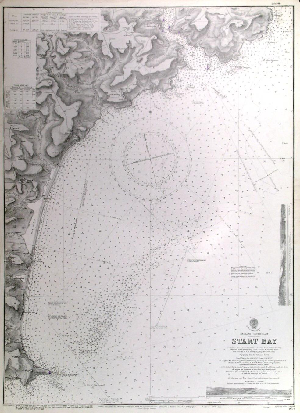 START BAY . Sea chart of Start Bay south of Dartmouth, surveyed by F. J ...